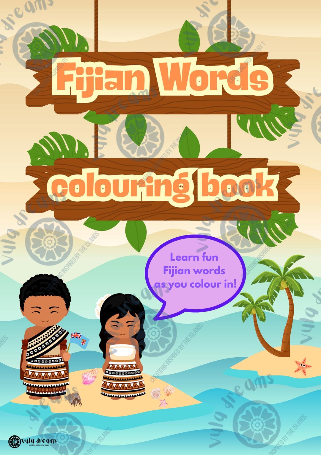 Fijian Words Coloring Book | Island-themed Vocabulary (PDF Pattern) - Etsy