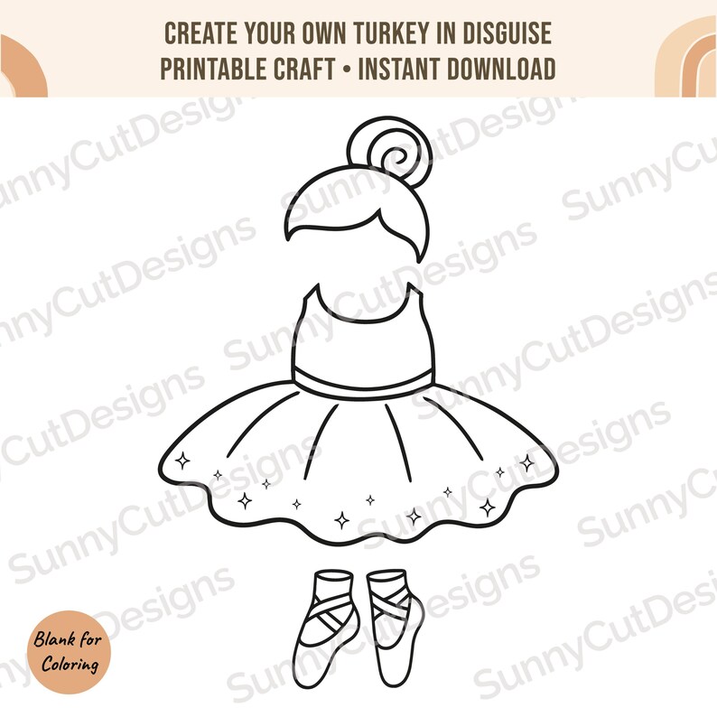 Disguise a Turkey - Ballerina Blank Template Disguise, Thanksgiving ...