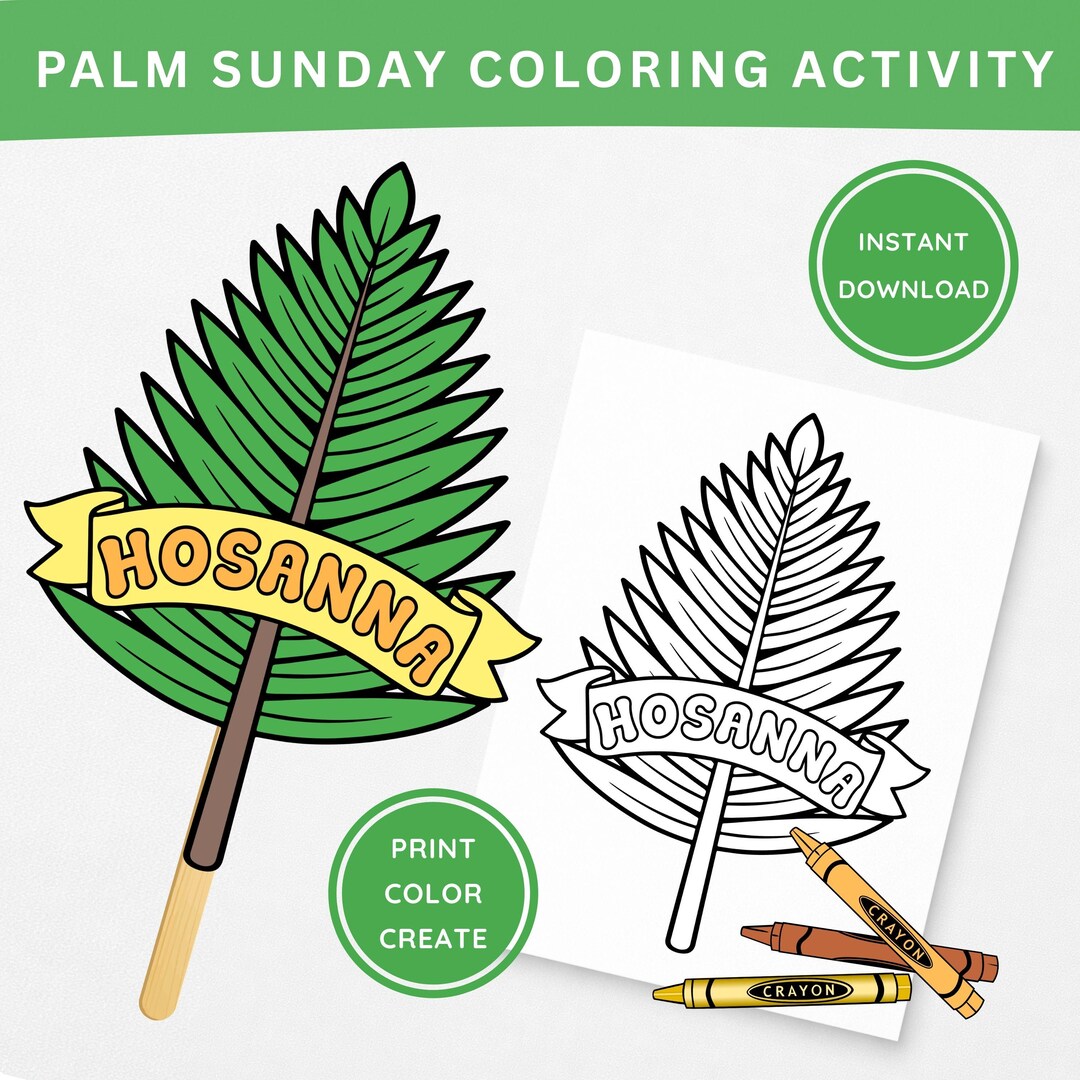 Palm Sunday Craft, Palm Sunday Activity, Easter Kids Craft, Christian ...