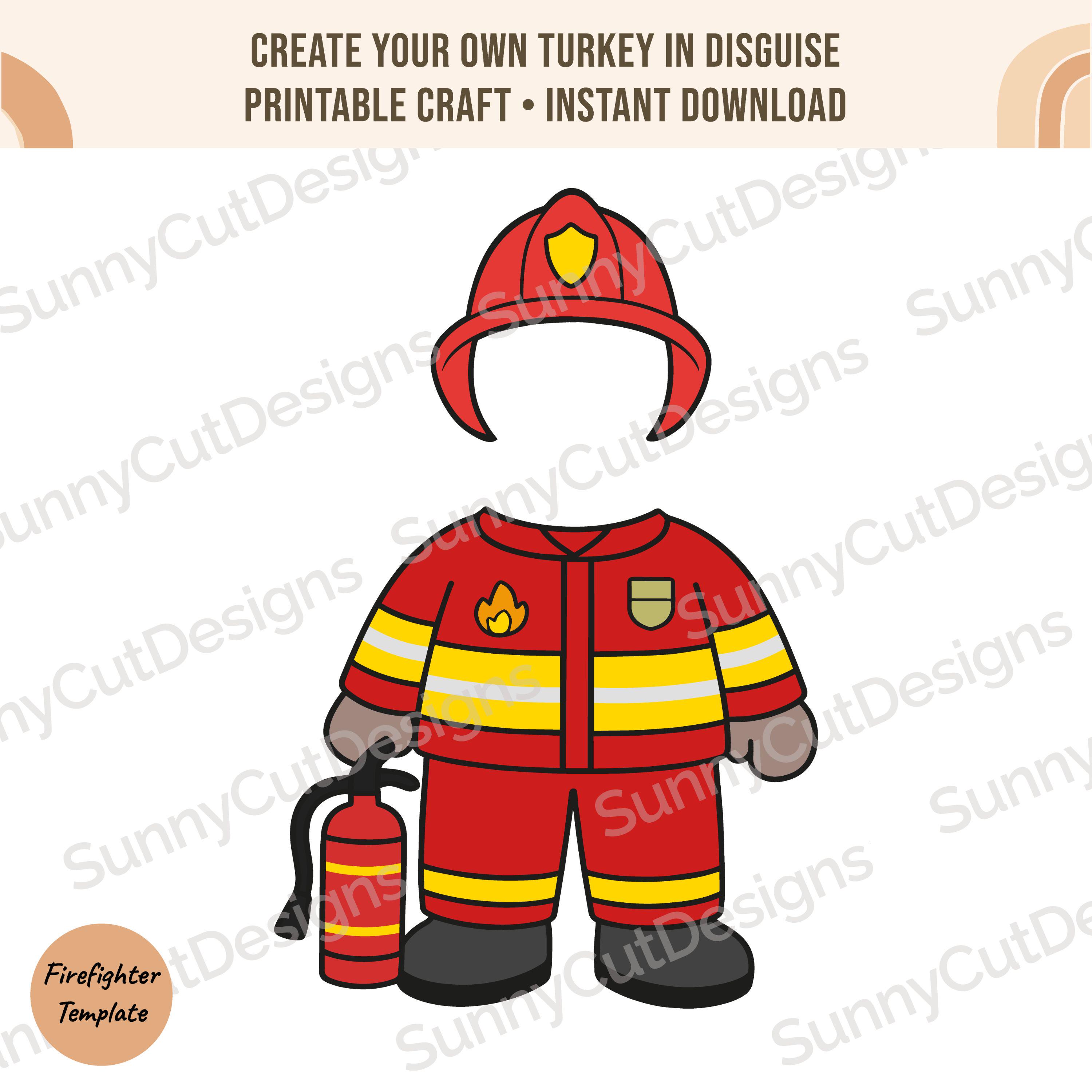 Disguise a Turkey- Firefighter Disguise, Thanksgiving Craft, School ...