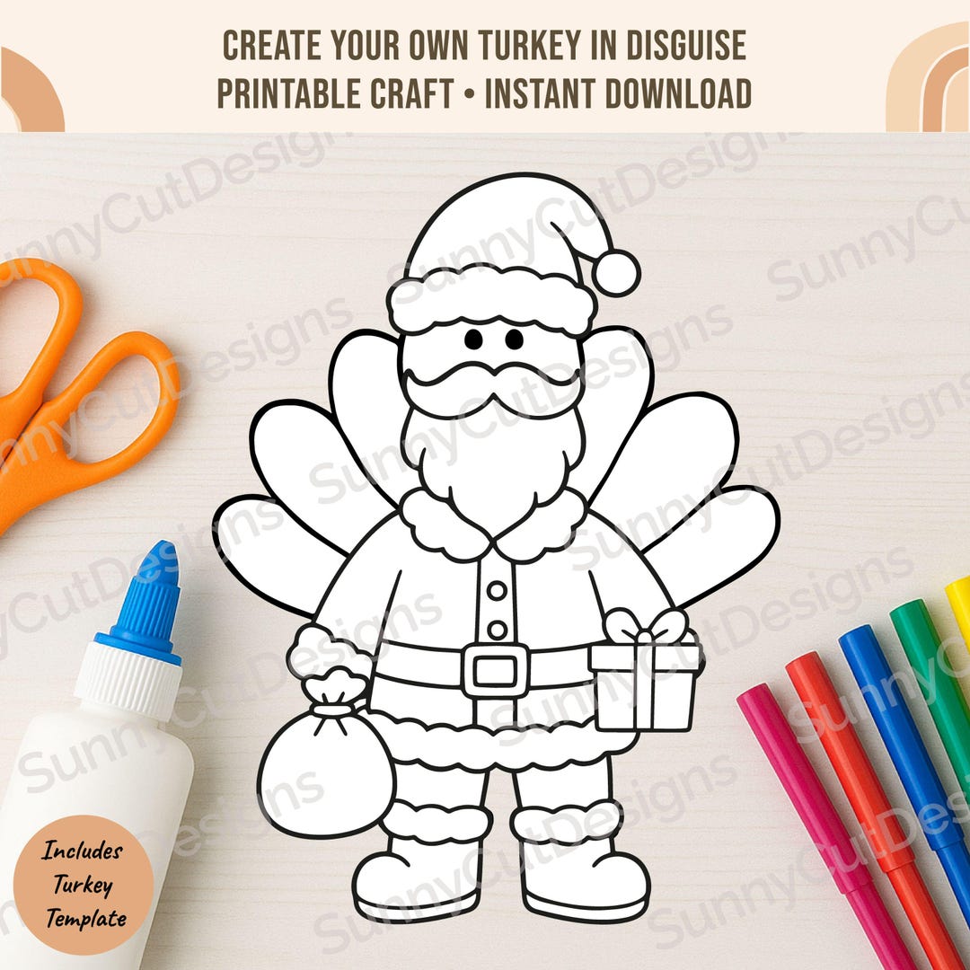 Disguise a Turkey - Santa Blank Template Disguise, Christmas ...