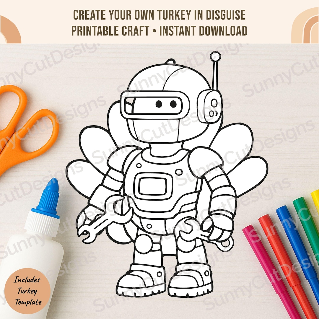 Disguise a Turkey - Futuristic Robot Blank Template Disguise ...