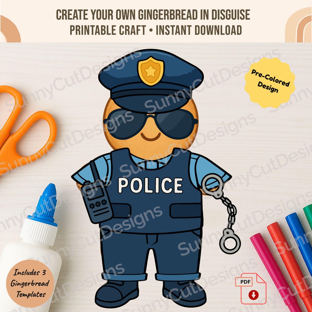 Disguise a Gingerbread Man - Police Officer Disguise, Gingerbread in ...