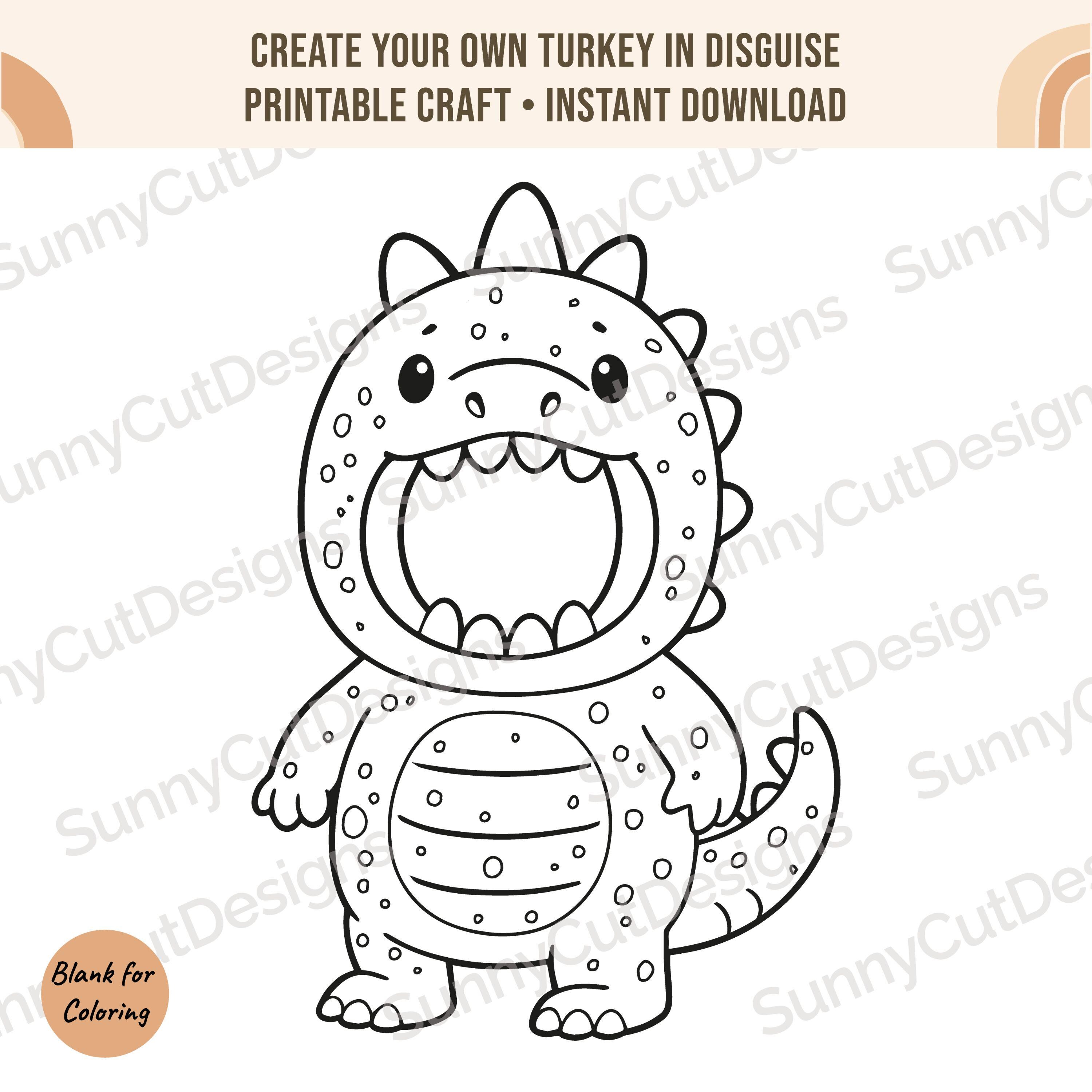 Disguise a Turkey -dinosaur Blank Template Disguise, Thanksgiving Craft ...