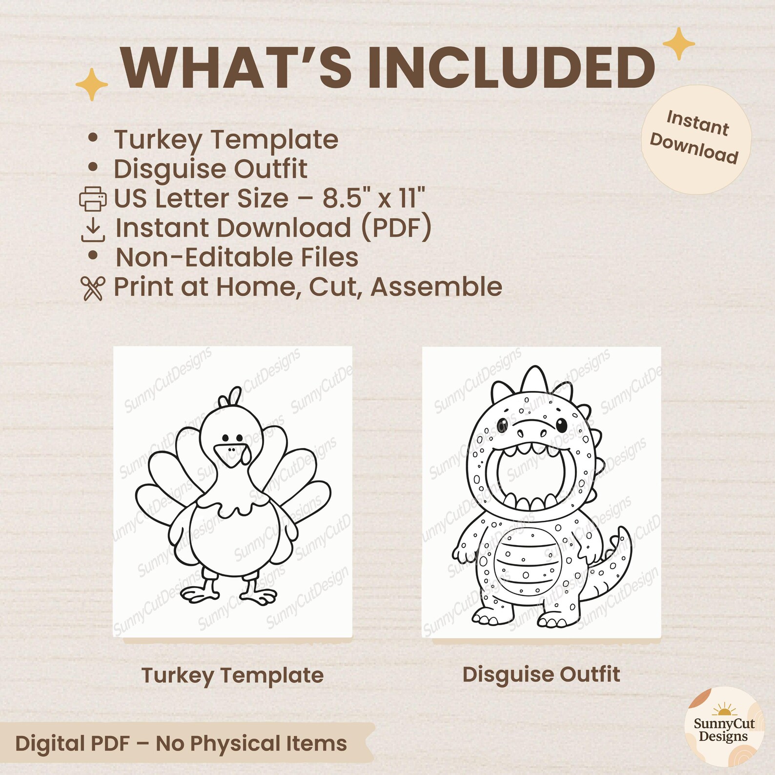 Disguise a Turkey -dinosaur Blank Template Disguise, Thanksgiving Craft ...