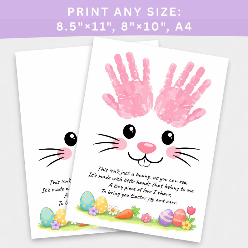 Easter Bunny Handprint Art Craft for Toddlers, Happy Easter Poem, Bunny ...