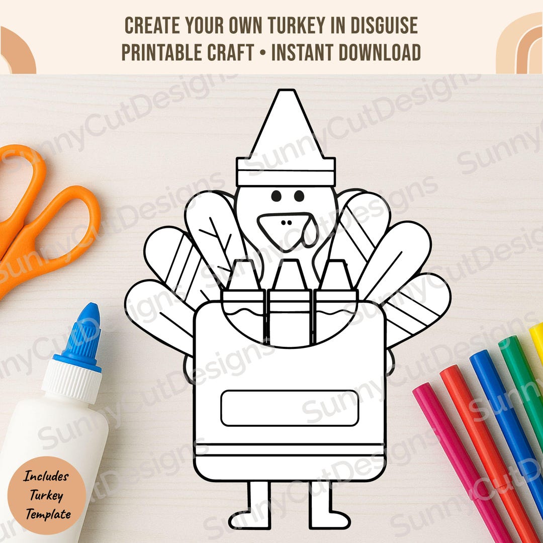 Disguise a Turkey - Crayon Blank Template Disguise, Thanksgiving Craft ...