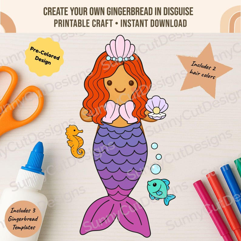 Disguise a Gingerbread Man - Mermaid Disguise, Gingerbread in Disguise ...