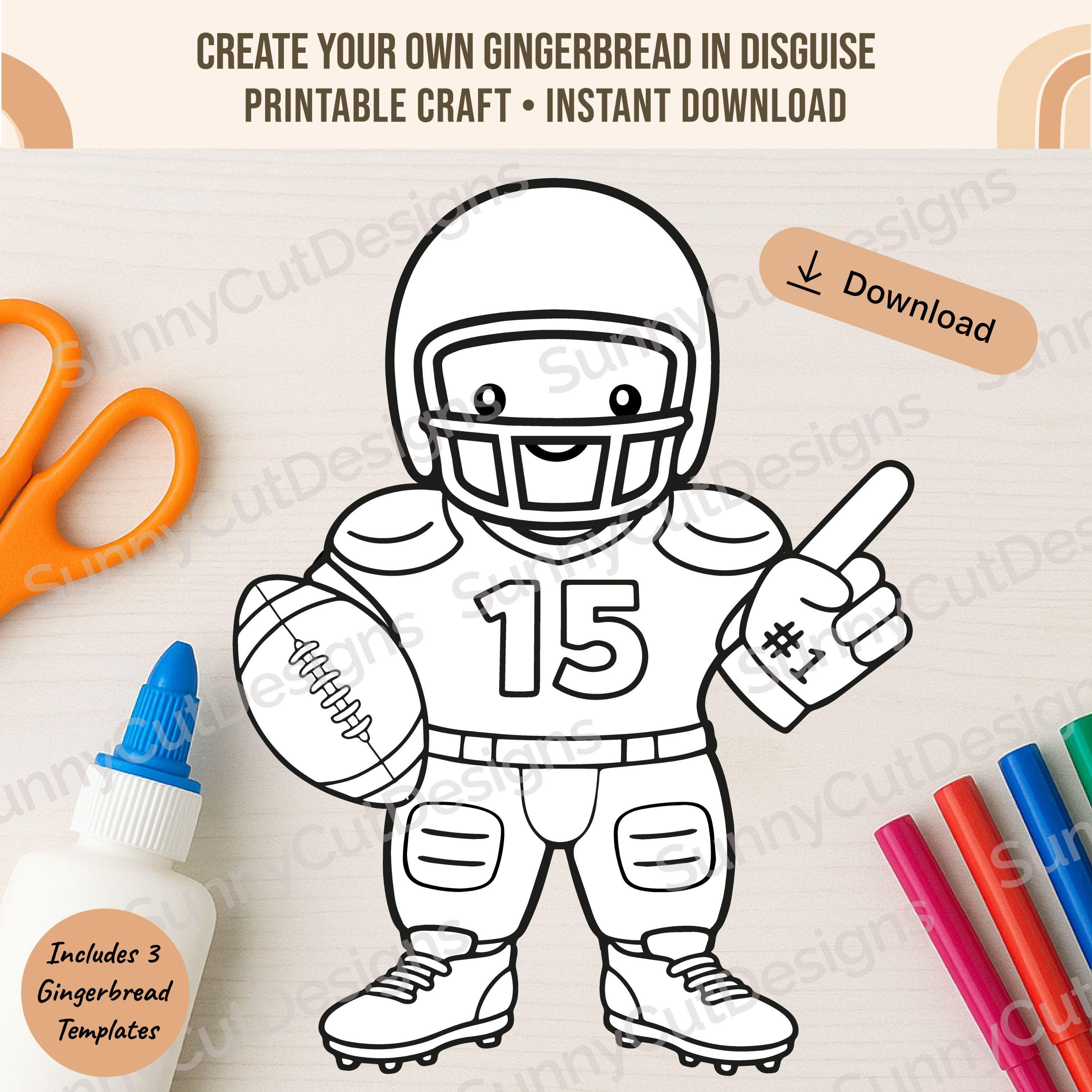 Disguise a Gingerbread- Football Player Blank Template Disguise ...