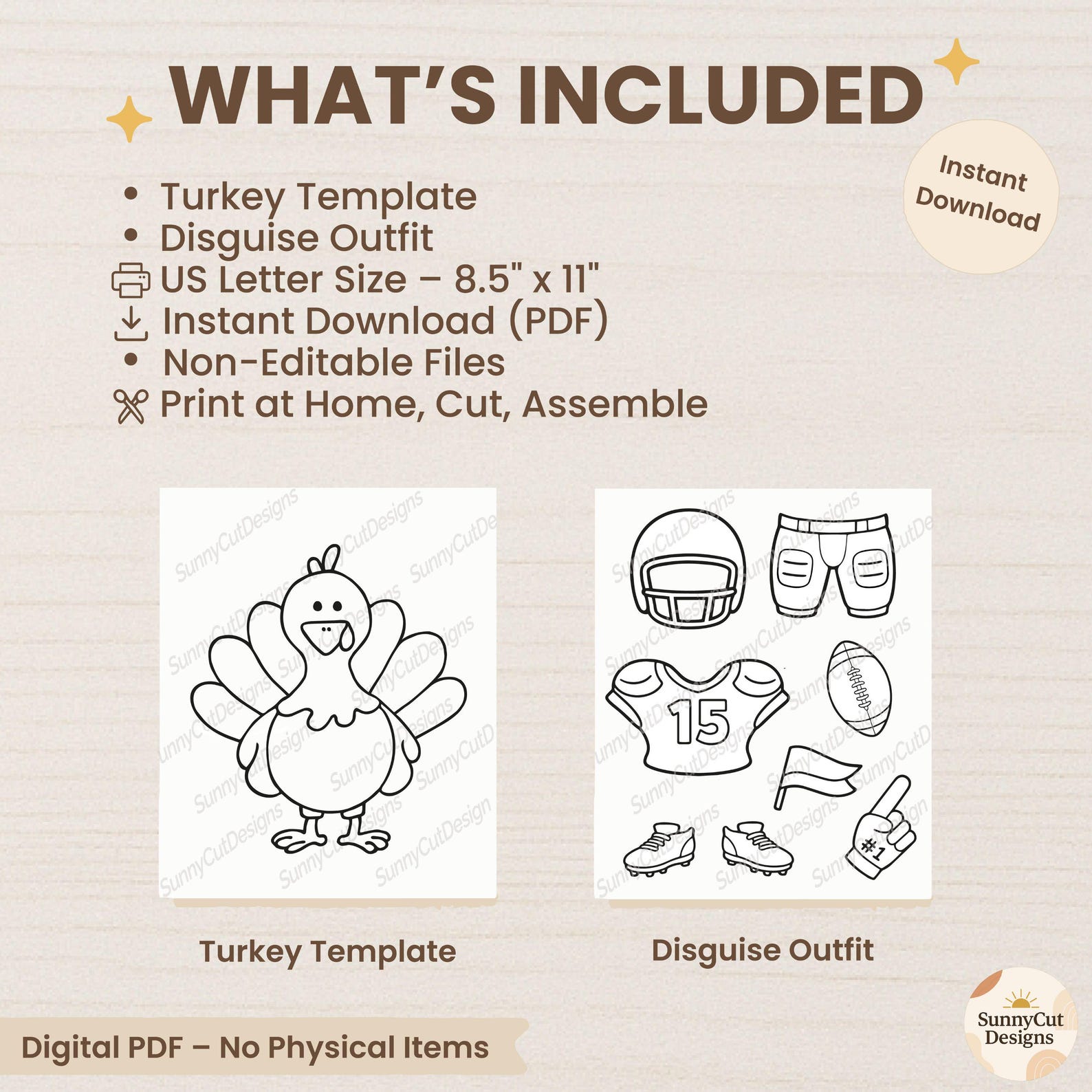Disguise a Turkey - Football Player Blank Template Disguise ...