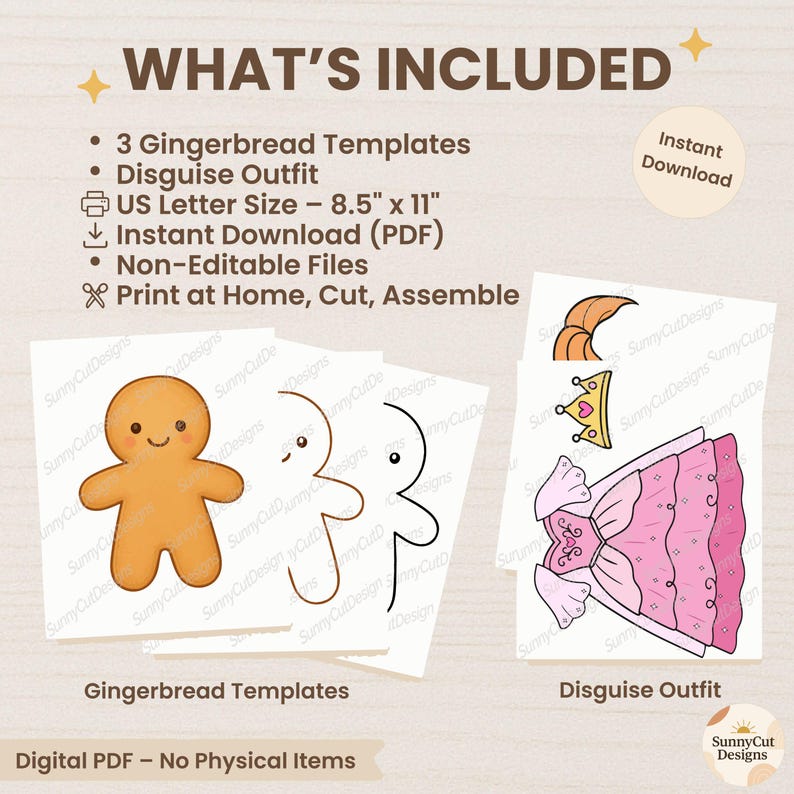 Disguise a Gingerbread Man - Template & Princess Disguise, Gingerbread ...