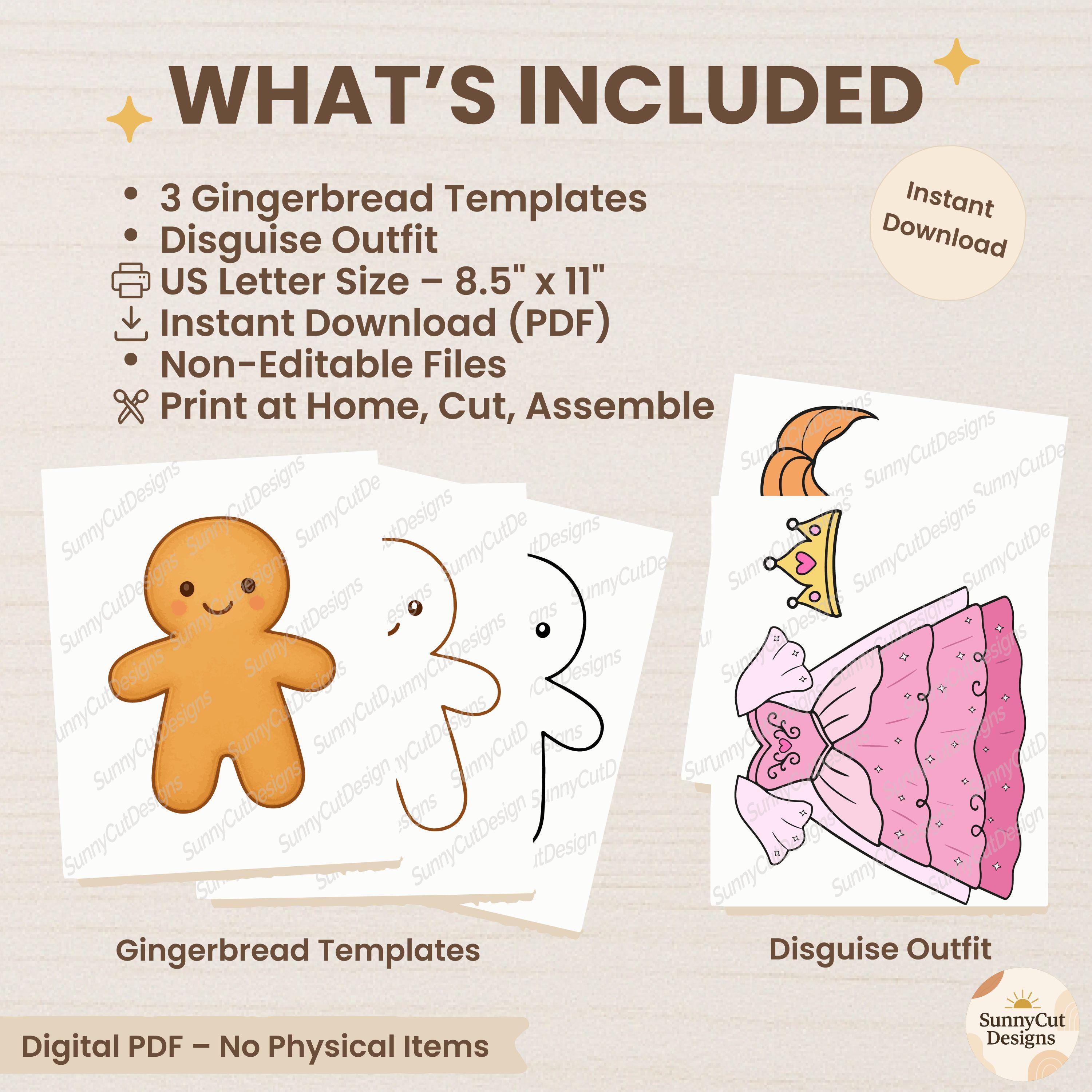 Disguise a Gingerbread Man - Template & Princess Disguise, Gingerbread ...