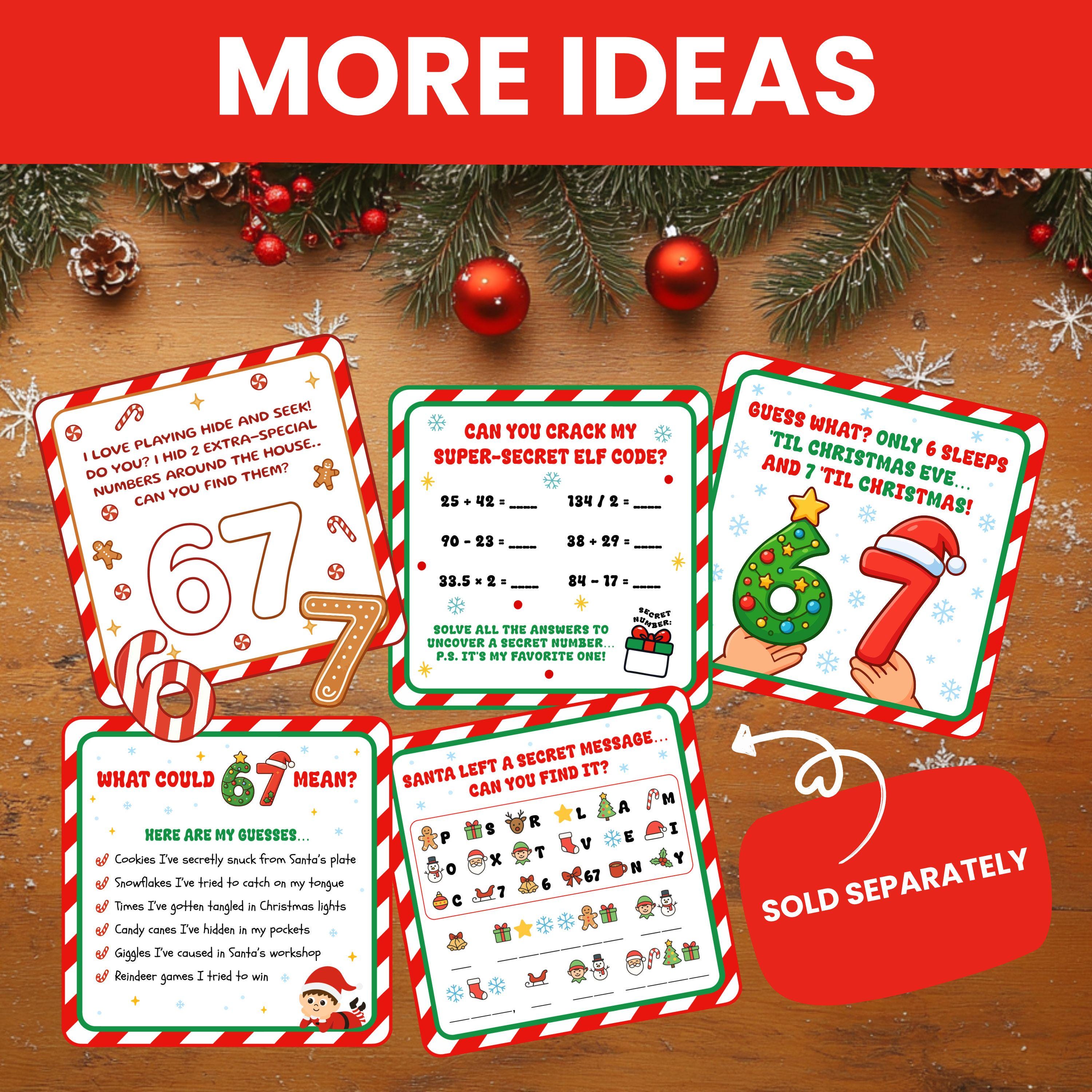 Elf 67 Trending Printable Prop, What is 67 Sign, Trending 6 7 Meme, Elf ...