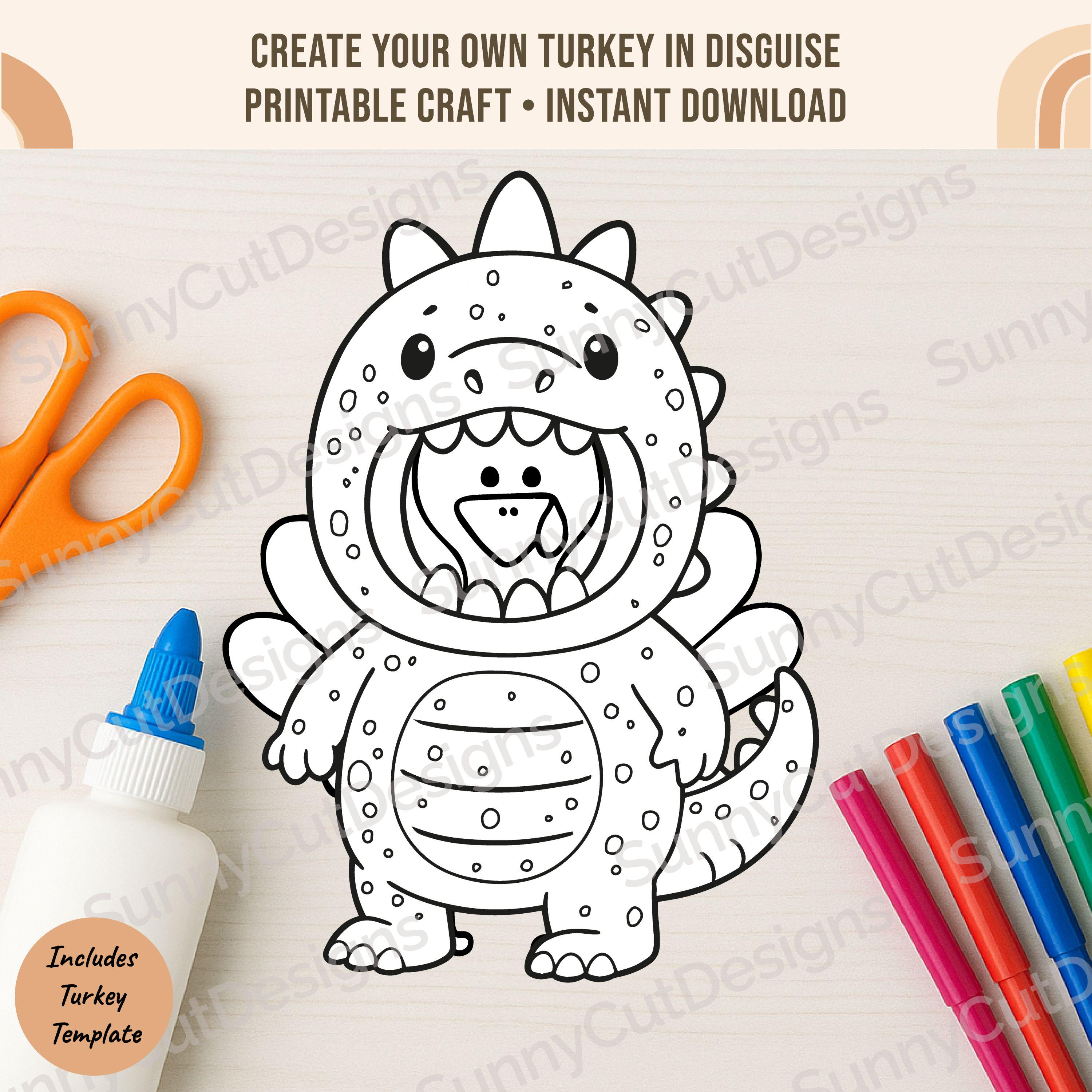 Disguise a Turkey -dinosaur Blank Template Disguise, Thanksgiving Craft ...