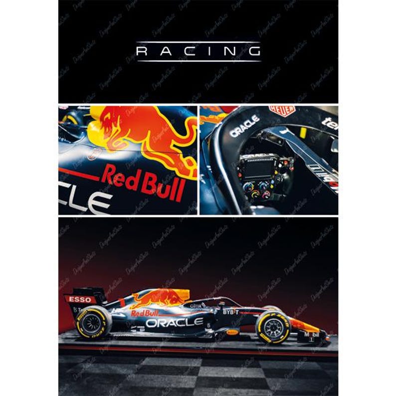 F1 Red Bull Racing Poster – Printable Wall Art – Max Verstappen Digital ...