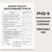 PHQ-9 Patient Health Questionnaire | Depression Screening Form ...