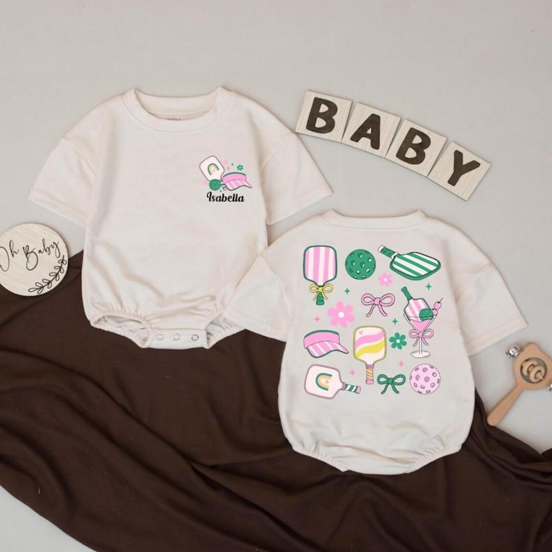 Personalized Pickleball Baby Romper, Custom Name, Baby Shower Gift - Etsy