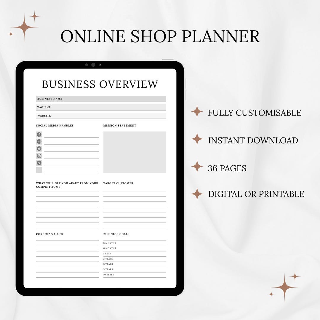 Editable Canva Online Shop Planner Template | 36 Pages | Small Business ...