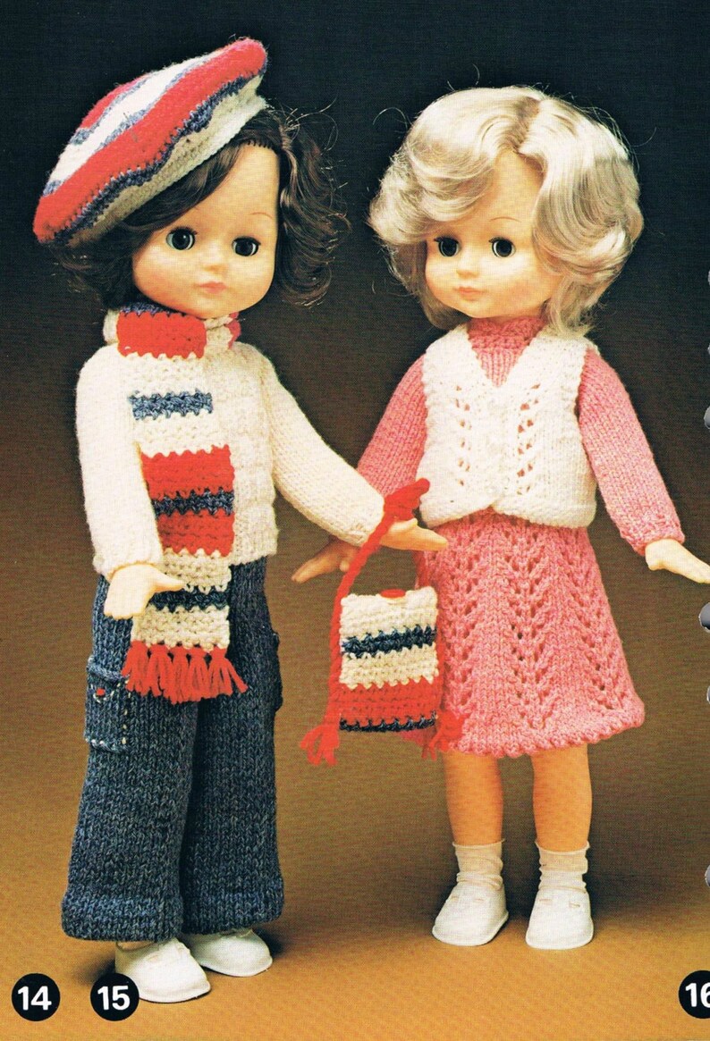 Vintage Patons Knitted Patterns for Doll's Clothes 23 | Etsy