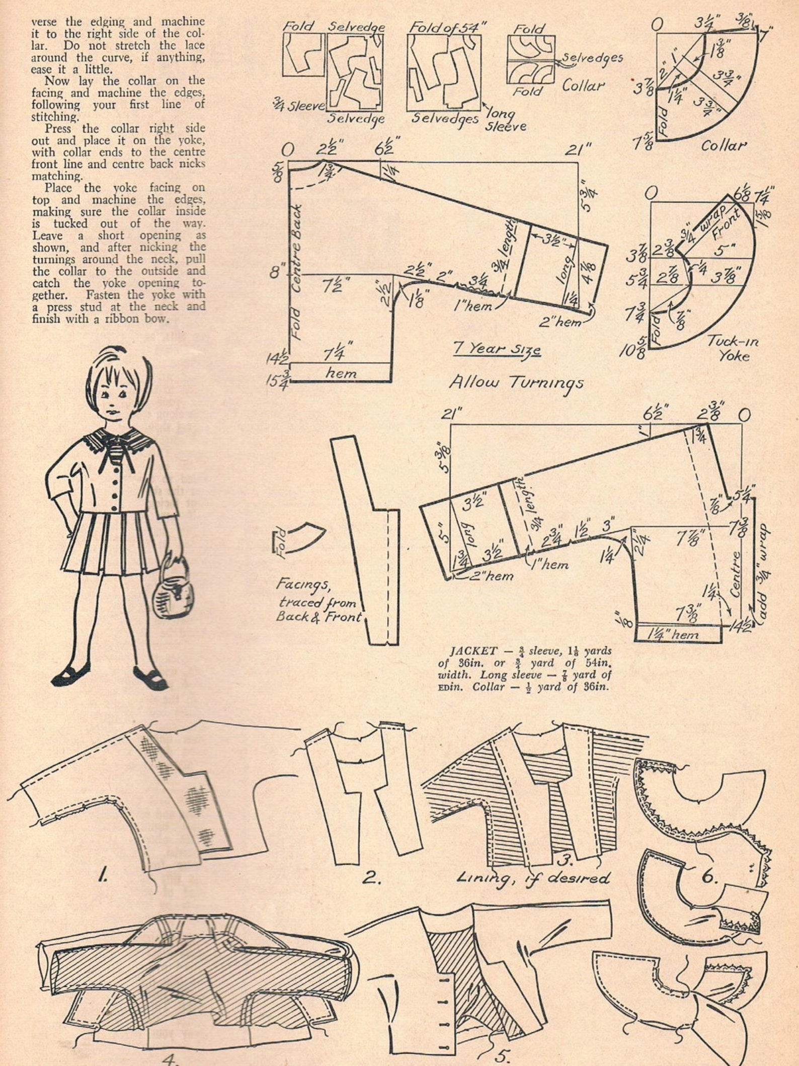 Vintage 1960's Drafting Book " Sutis and Dresses From 5 to 12 Years" by ...