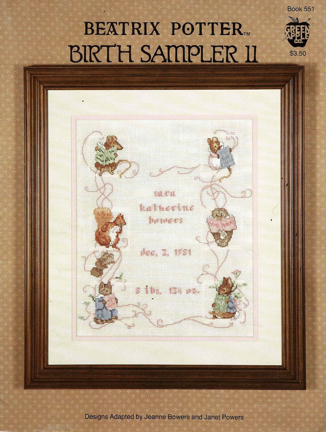 Beatrix Potter Peter Rabbit Cross Stitch Birth Sampler II by Green ...