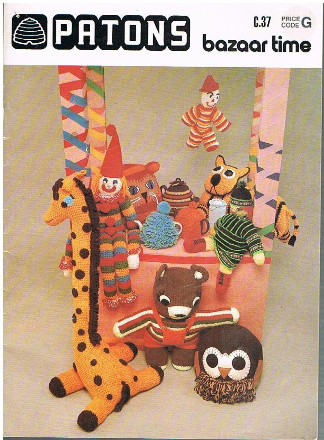 Patons / Bazaar Time / C.37 / Vintage Patterns / Knitted Toys / Tea ...
