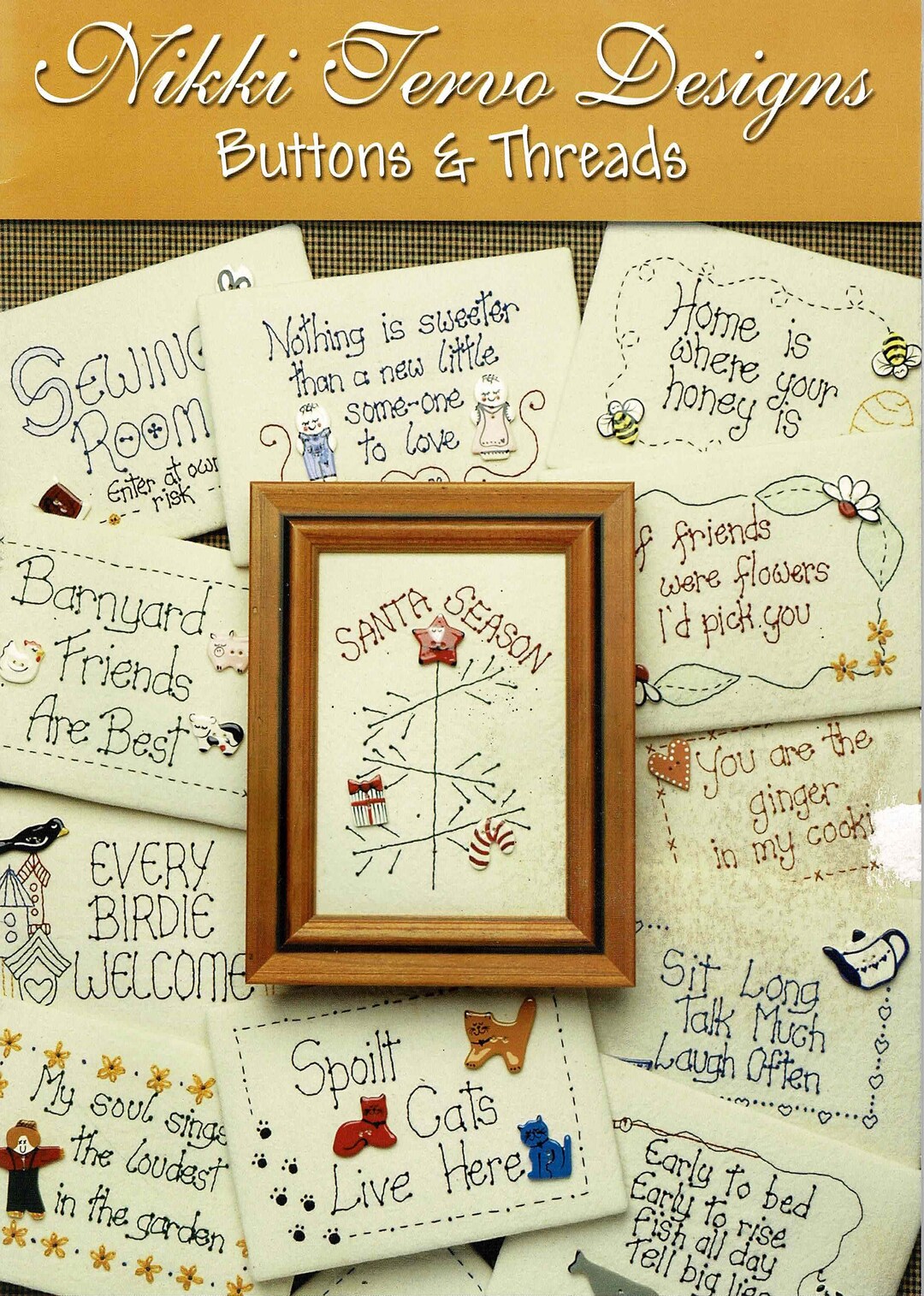 Buttons & Threads, Stitchery Patterns by Nikki Tervo Designs, 2004 - Etsy