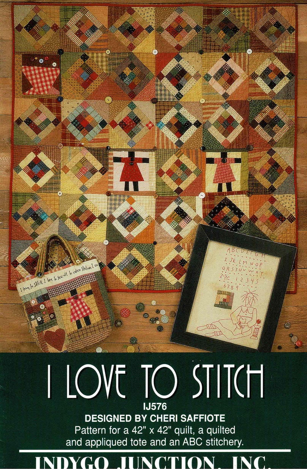 I Love to Stitch Designed by Cheri Saffiote for Indygo Junction, 1999 ...