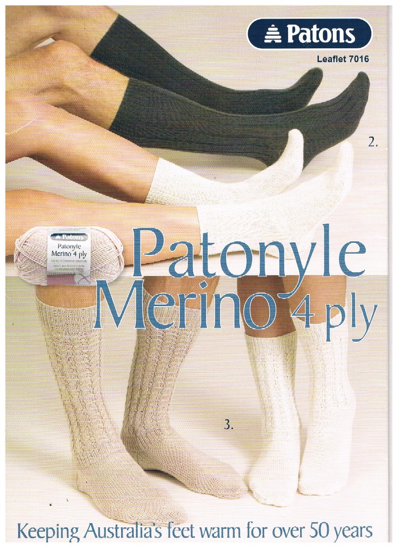 Seven Knitted Sock Patterns by Patons in 4 Ply | Etsy