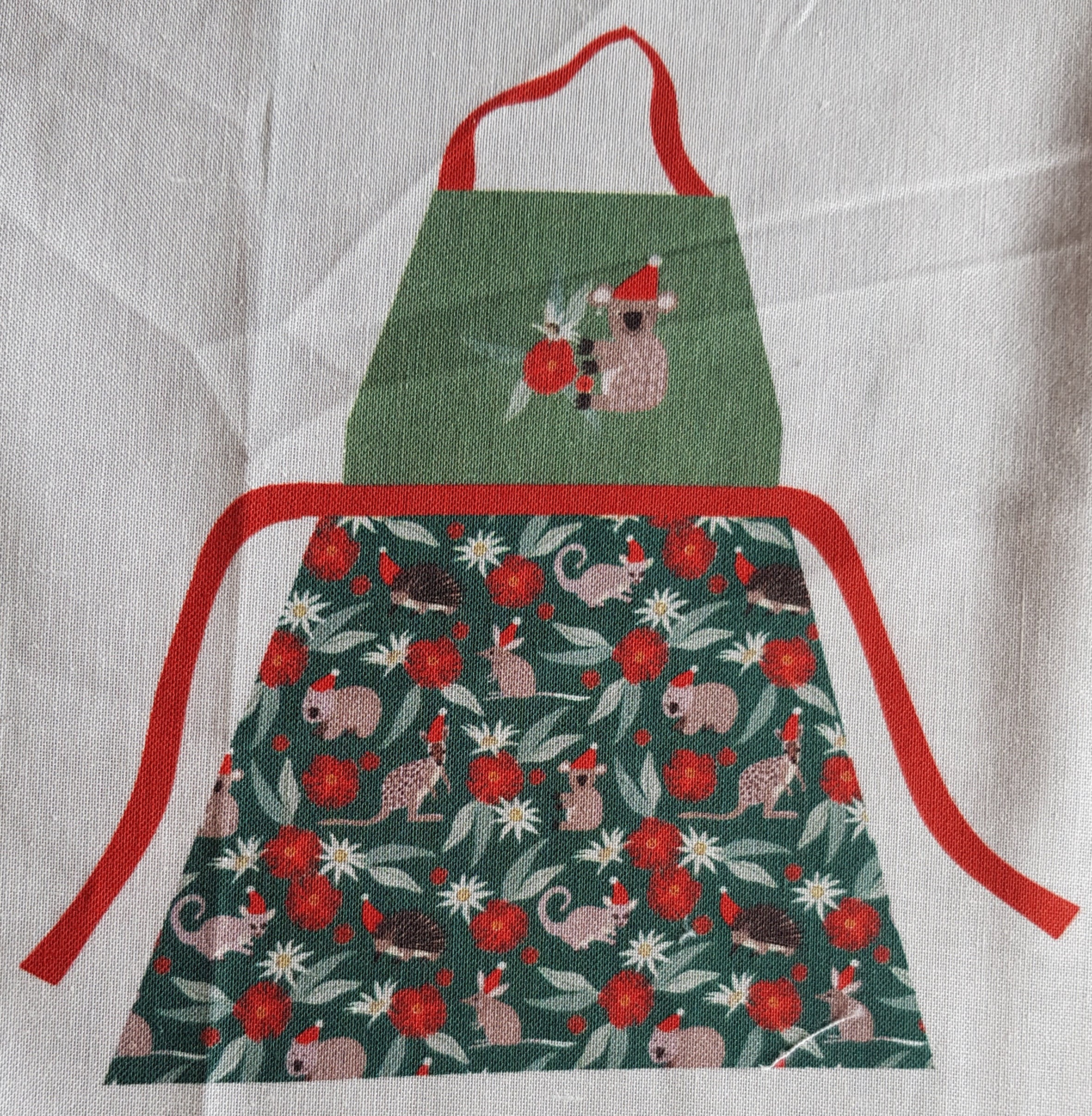 Koala, Wombat, Echidna, Bilby, Possum Christmas Apron With Bib - Sewing ...