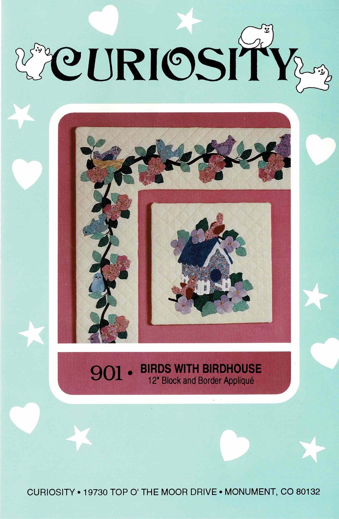 Birds With Birdhouse 12" Block and Border Quilt Pattern Designed by Jan ...