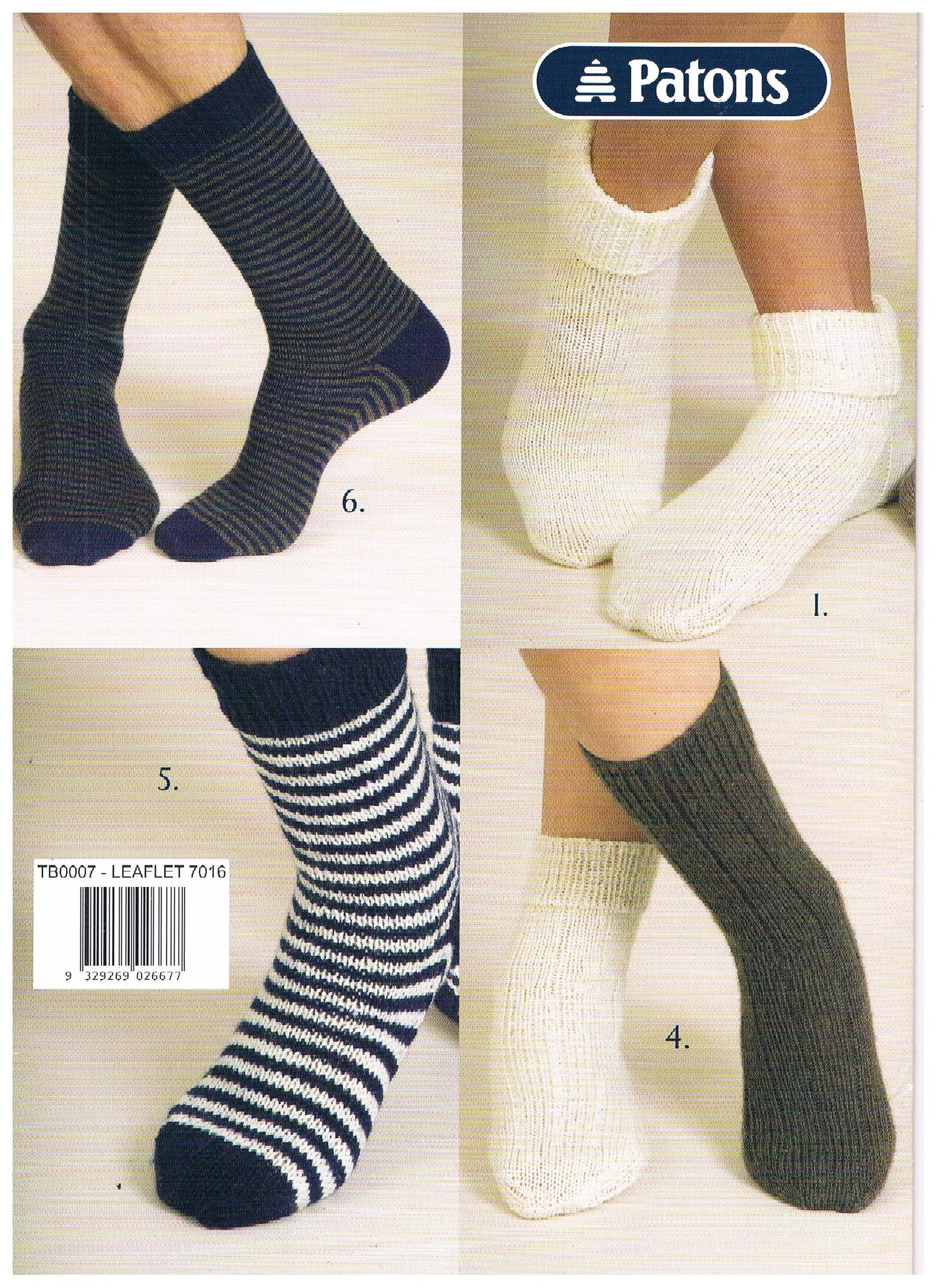 Seven Knitted Sock Patterns by Patons in 4 Ply - Etsy