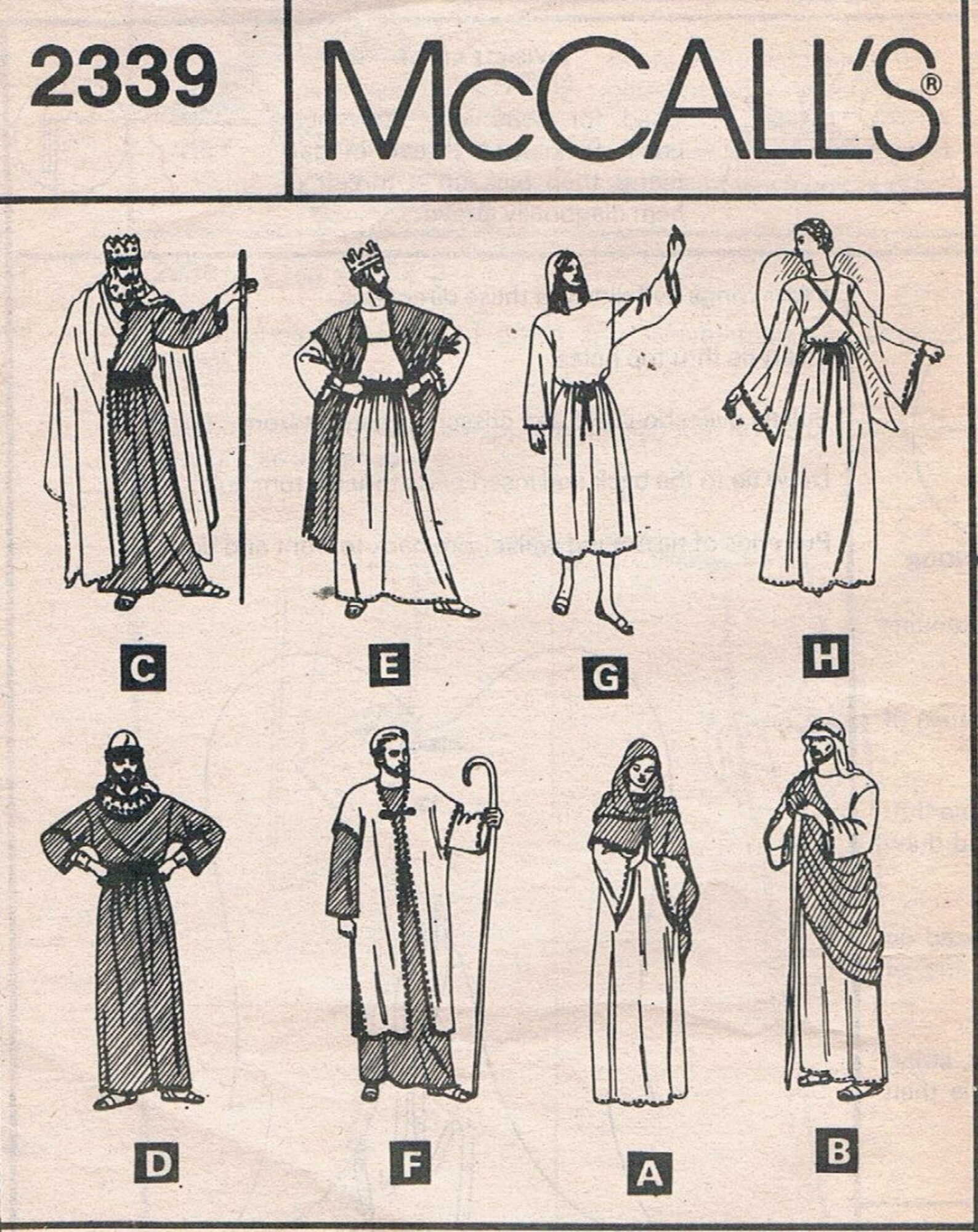 Easy to Sew Nativity Costumes for Adults by Mccalls 2339 | Etsy