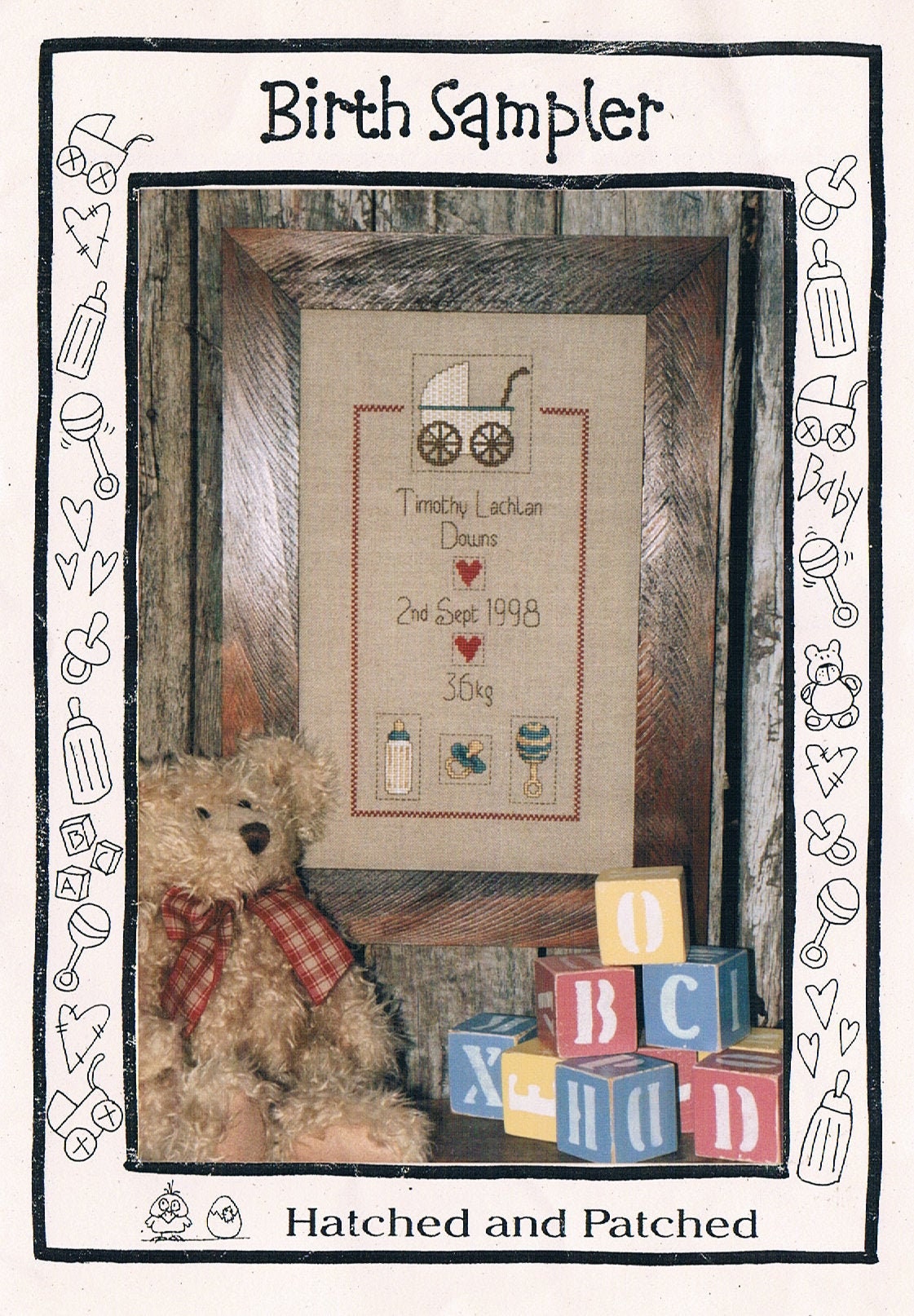 Birth Sampler Cross Stitch Pattern by Hatched and Patched | Etsy