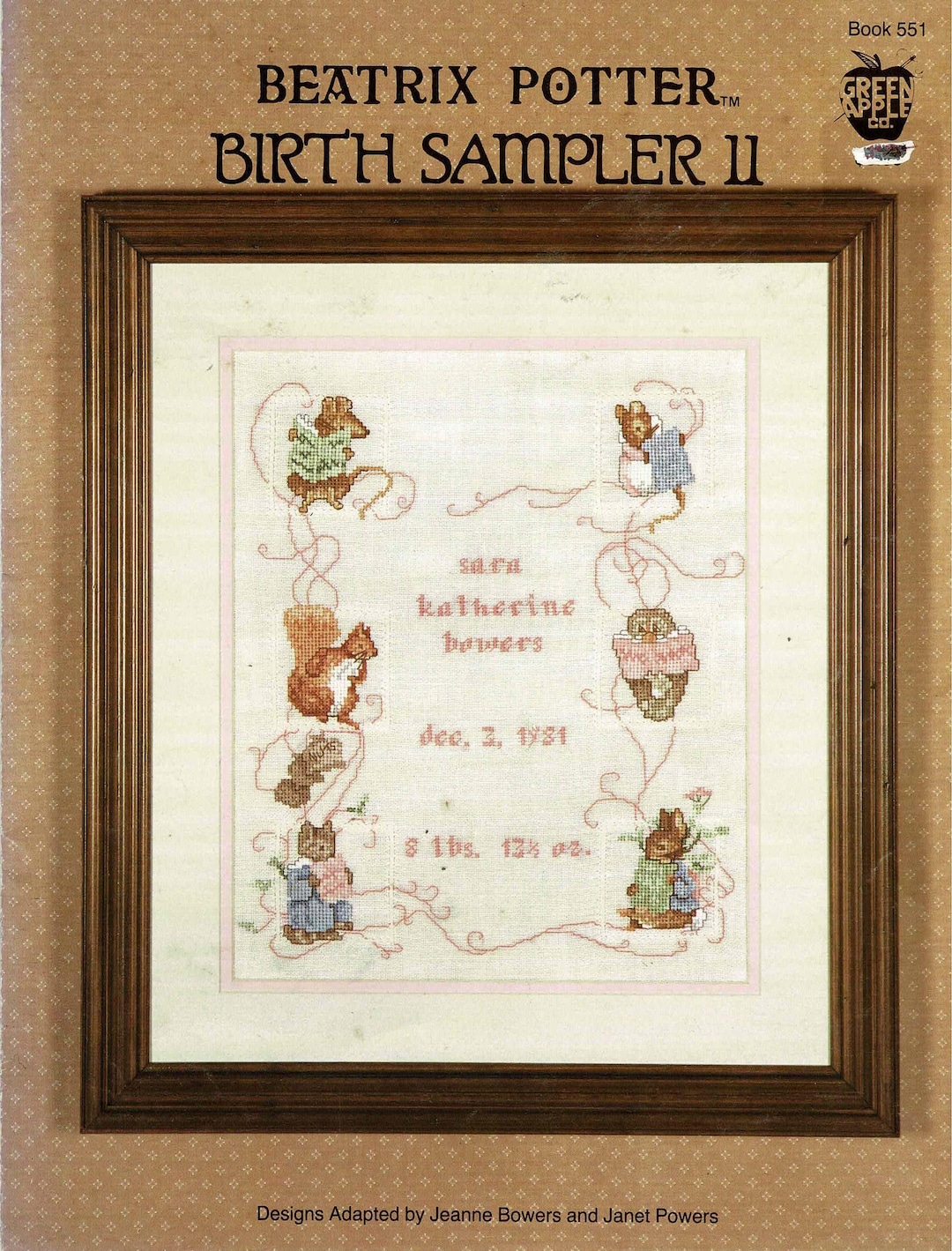 Beatrix Potter - Peter Rabbit Cross Stitch Birth Sampler II - by Green ...