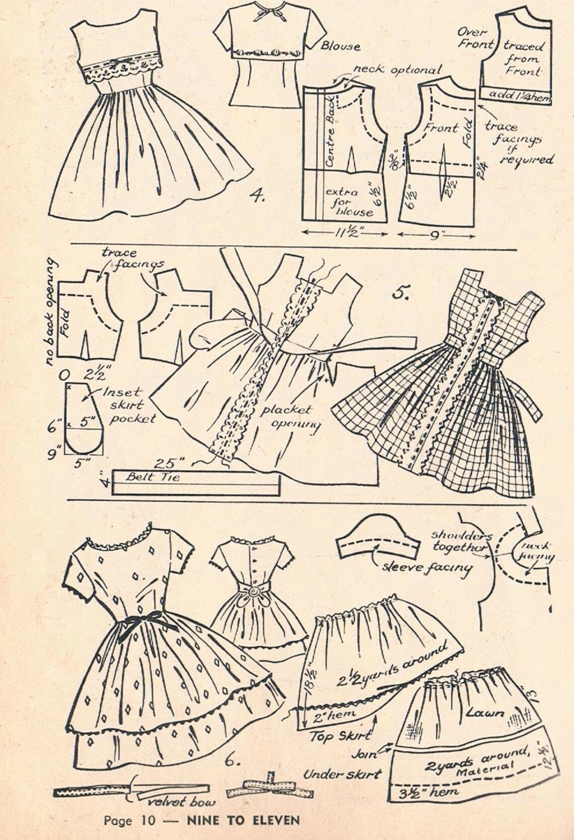Vintage 1960's Drafting Book " Patterns for 9 to 11" by Enid Gilchrist ...