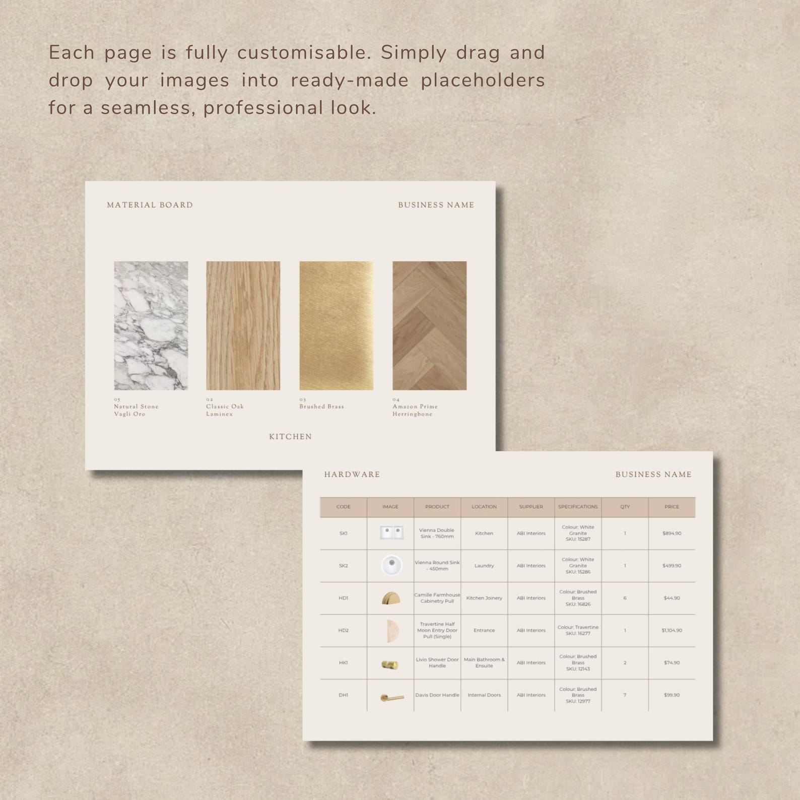 Interior Design FF&E Schedule Template: Editable Canva Mood Board (digital Download A4 Size) - Etsy