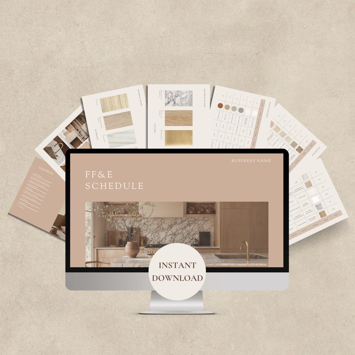 Interior Design FF&E Schedule Template: Editable Canva Mood Board (digital Download A4 Size) - Etsy