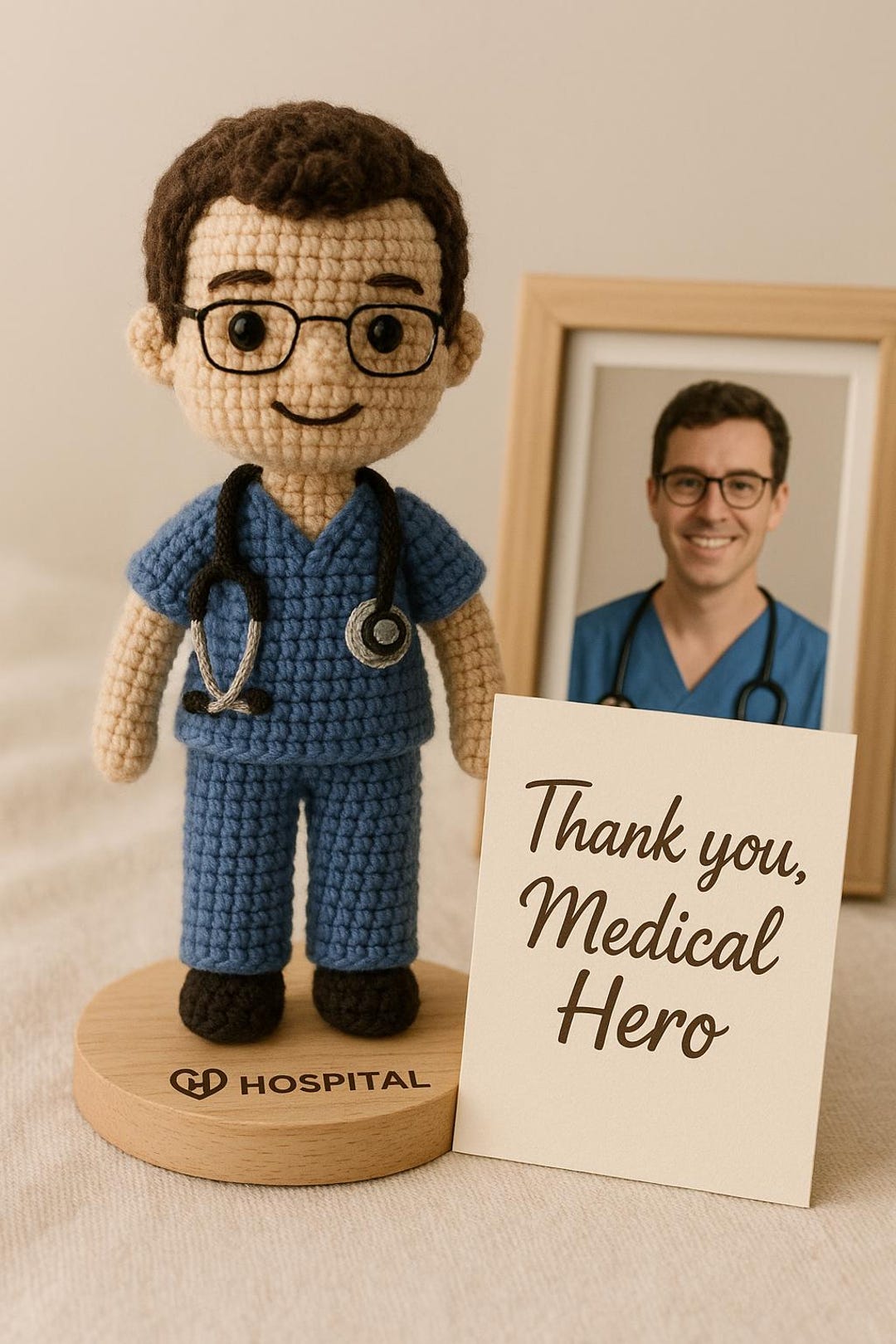 Custom Doctor Crochet Doll, Personalized Medical Gift, Handmade Look ...