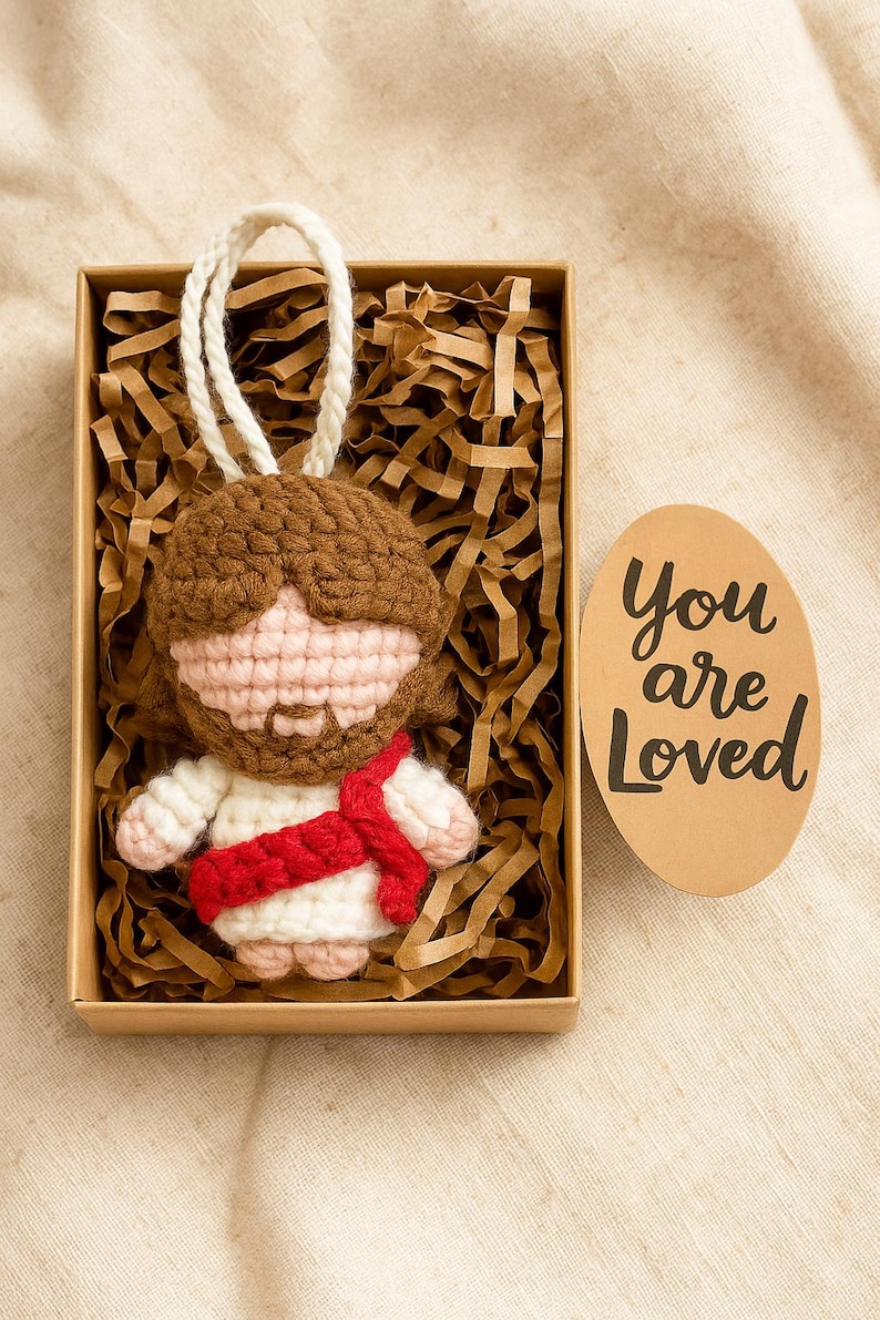 Crochet Jesus Car Charm, Amigurumi Religious Ornament, Christian ...