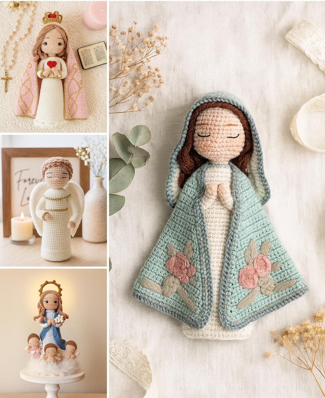 Crochet Holy Family & Saints Doll Set, Catholic Amigurumi Figures ...