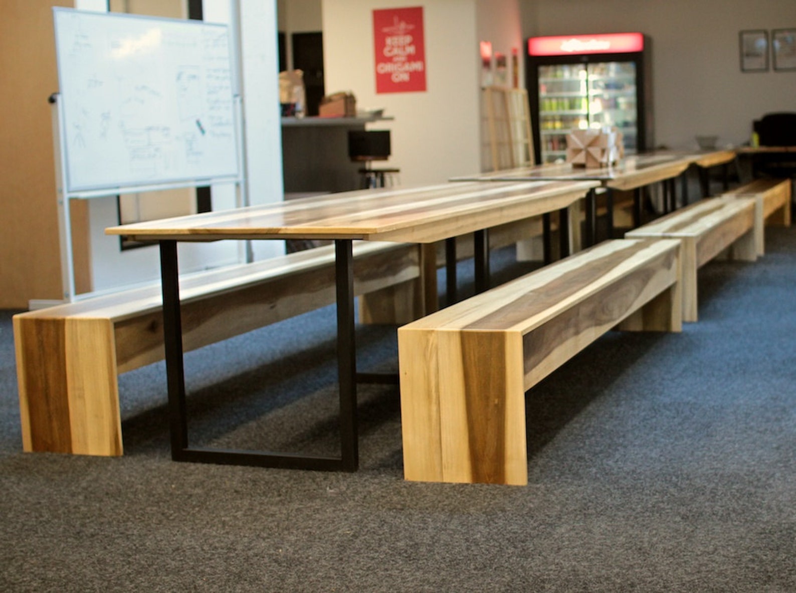 Minimalist Modern Conference and Dining Table // Metal Bases // Sun ...