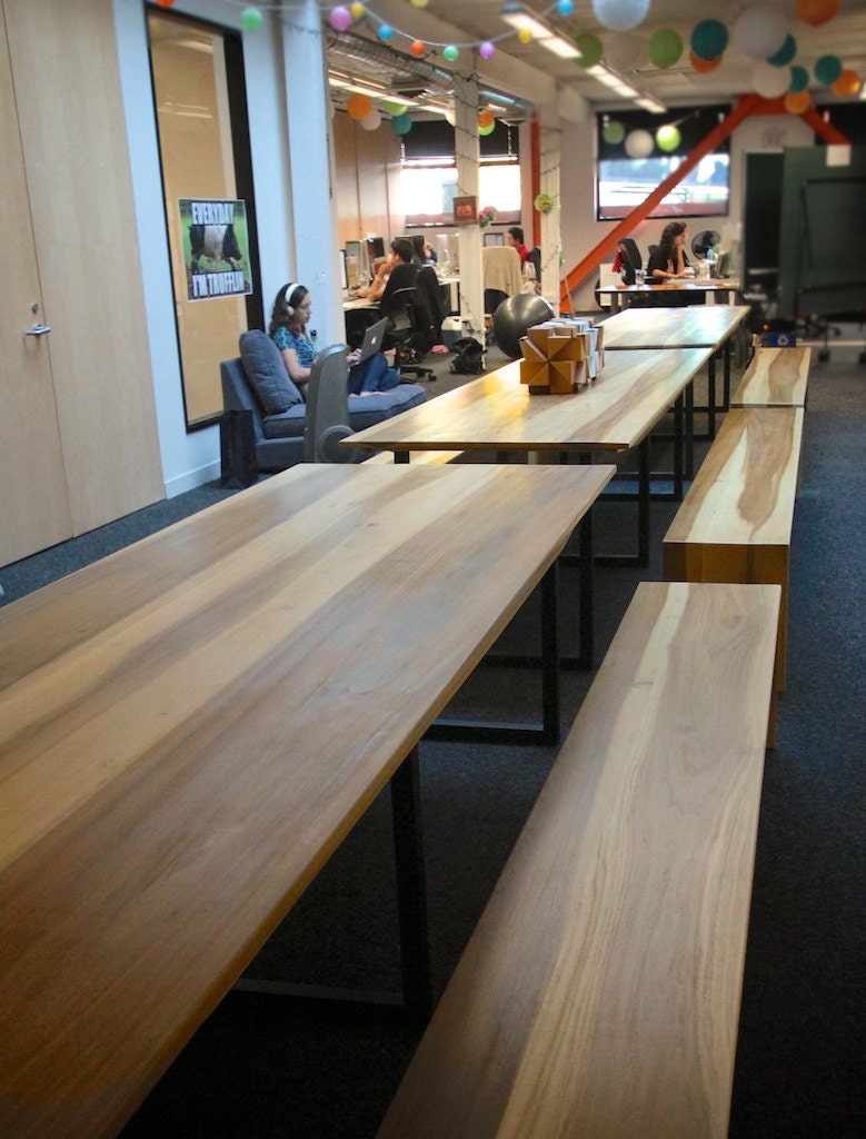 Minimalist Modern Conference and Dining Table // Metal Bases // Sun ...