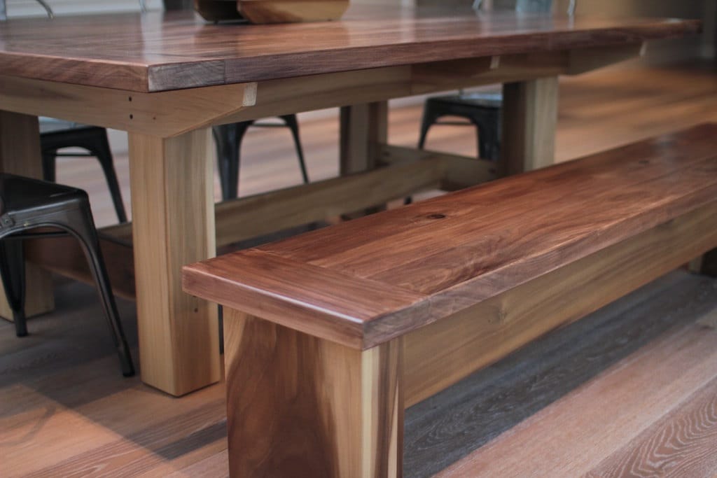 Walnut Top Trestle Dining Conference Table // Minimalist Modern ...