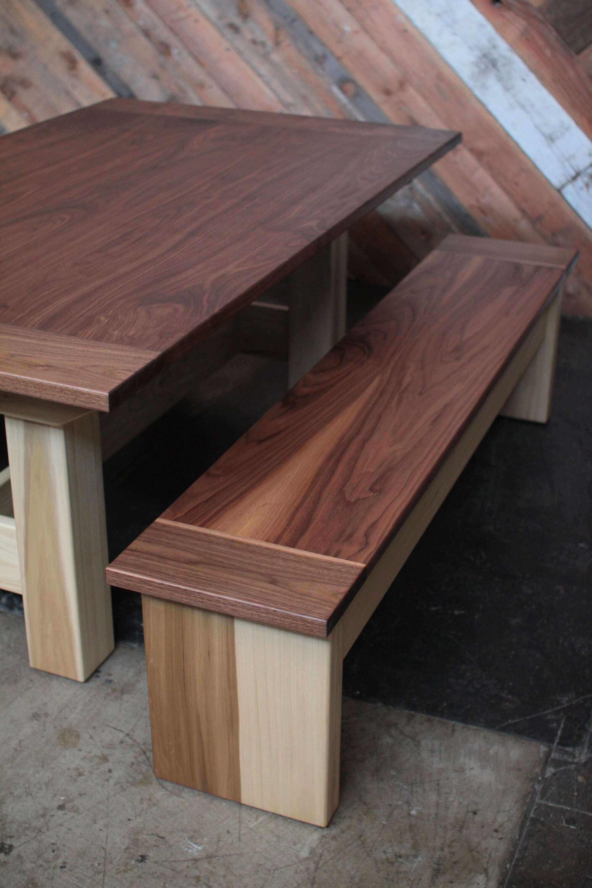 Walnut Top Trestle Dining Conference Table // Minimalist Modern ...