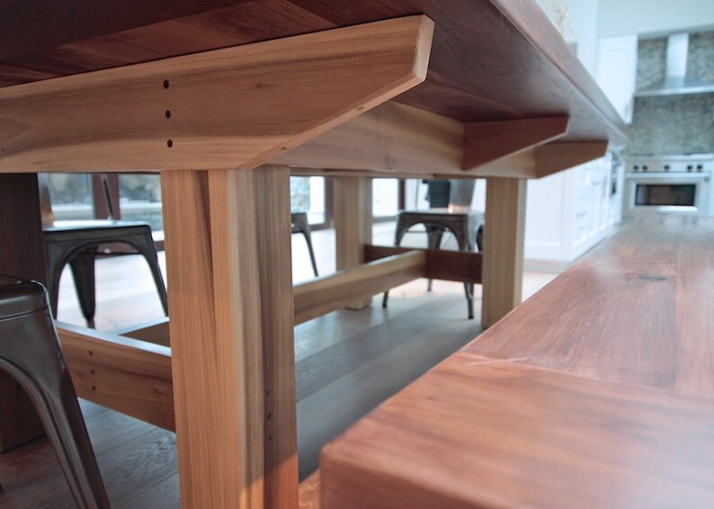 Walnut Top Trestle Dining Conference Table // Minimalist Modern ...