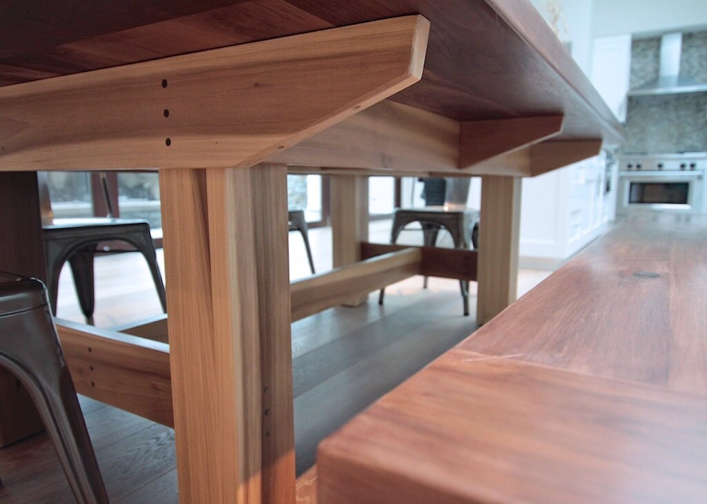 Walnut Top Trestle Dining Conference Table // Minimalist Modern ...
