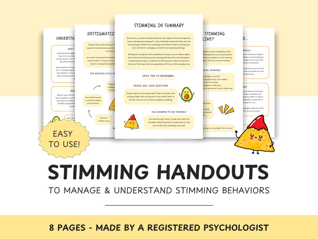 Stimming Handouts for Managing and Understanding Stimming Behaviors ...