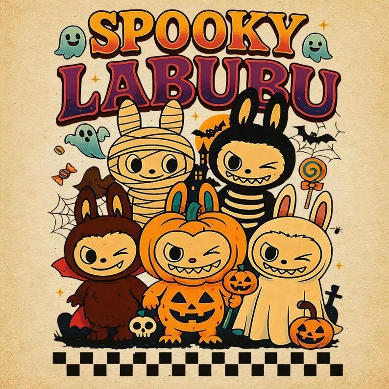 Labubu Halloween Clipart: PNG & SVG Digital Download - Etsy