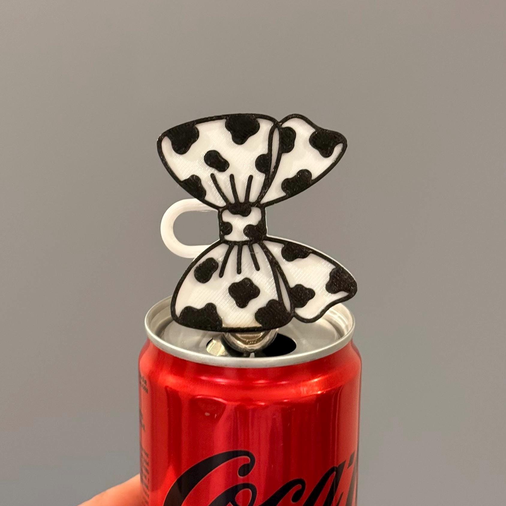 Cow Print Bow Soda Can Tab Opener STL 3MF, Nail Saver Keychain 3D Print ...